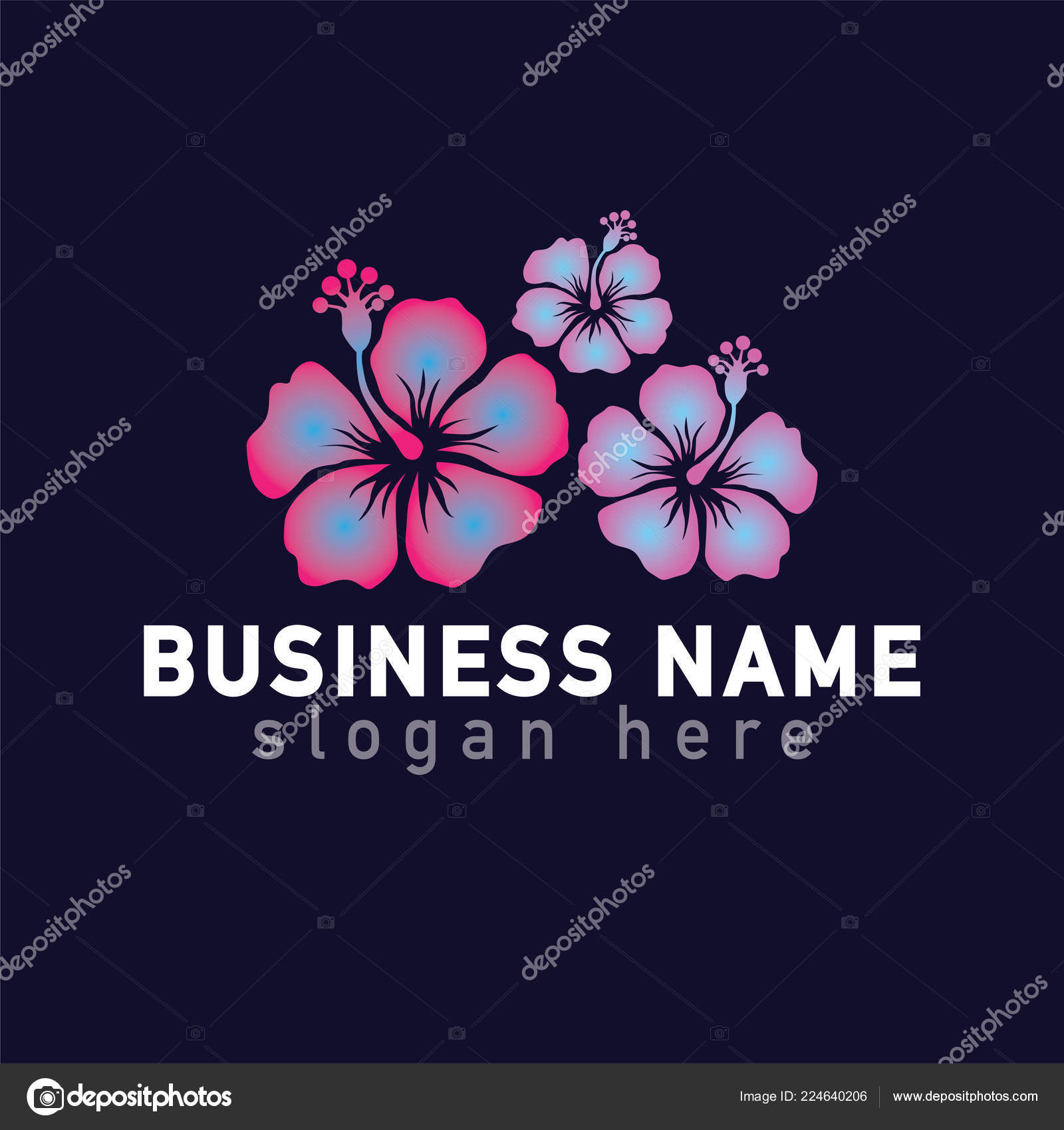 Hibiscus Flower Logo Icon Vector Template Stock Vector Image By