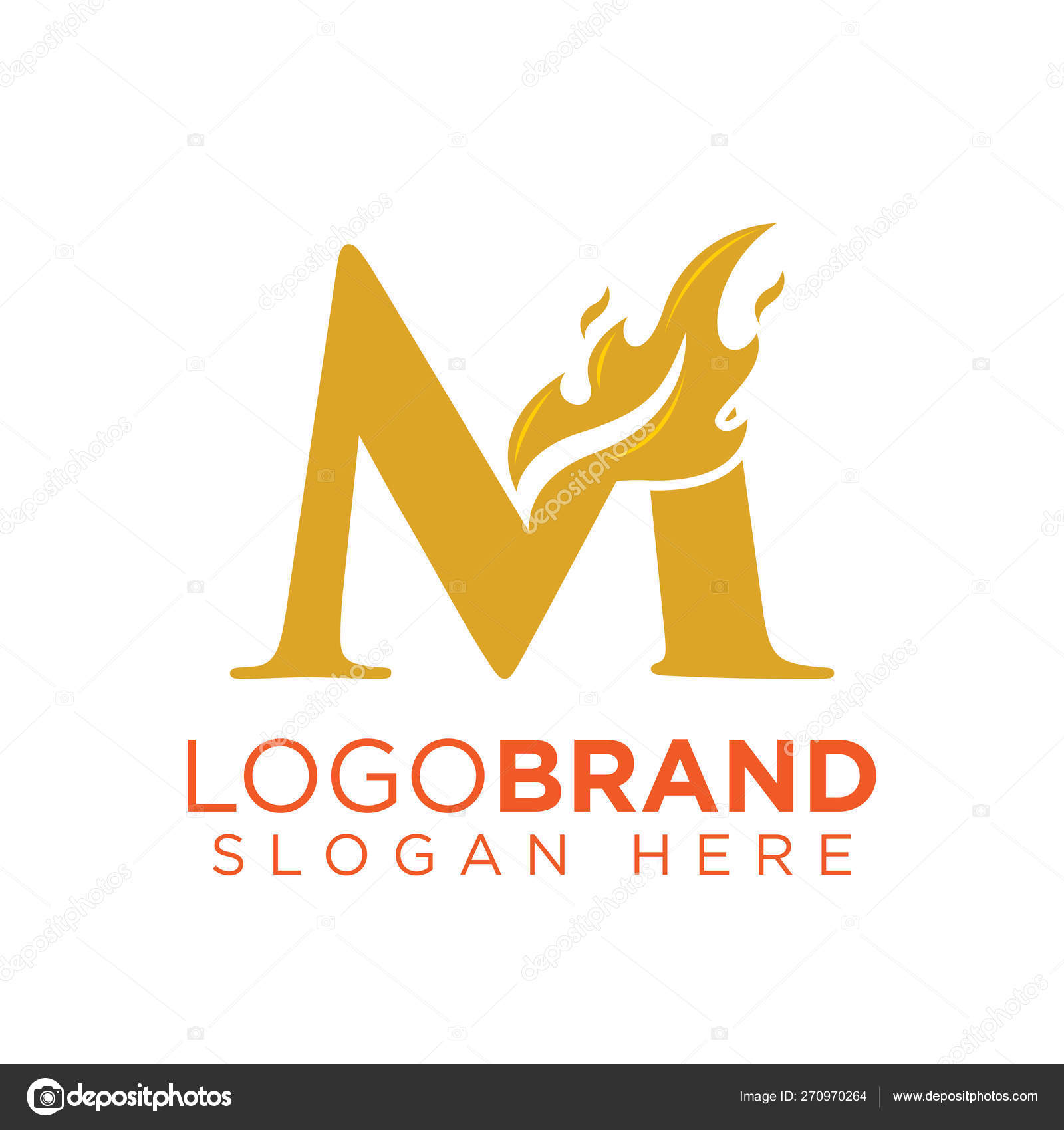 M Letter with Flame Fire logo vector — Stock Vector © Desbayy #270970264