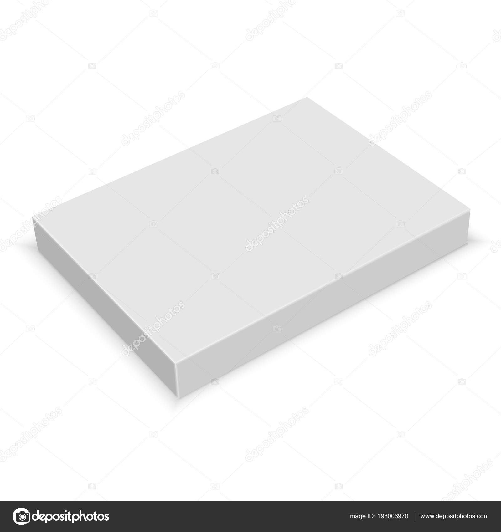Realistic White Blank Box Design White Background Vector Illustration ...
