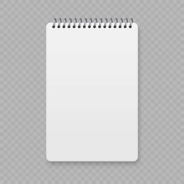 Realistic template notepad with spiral. Blank cover design. School ...