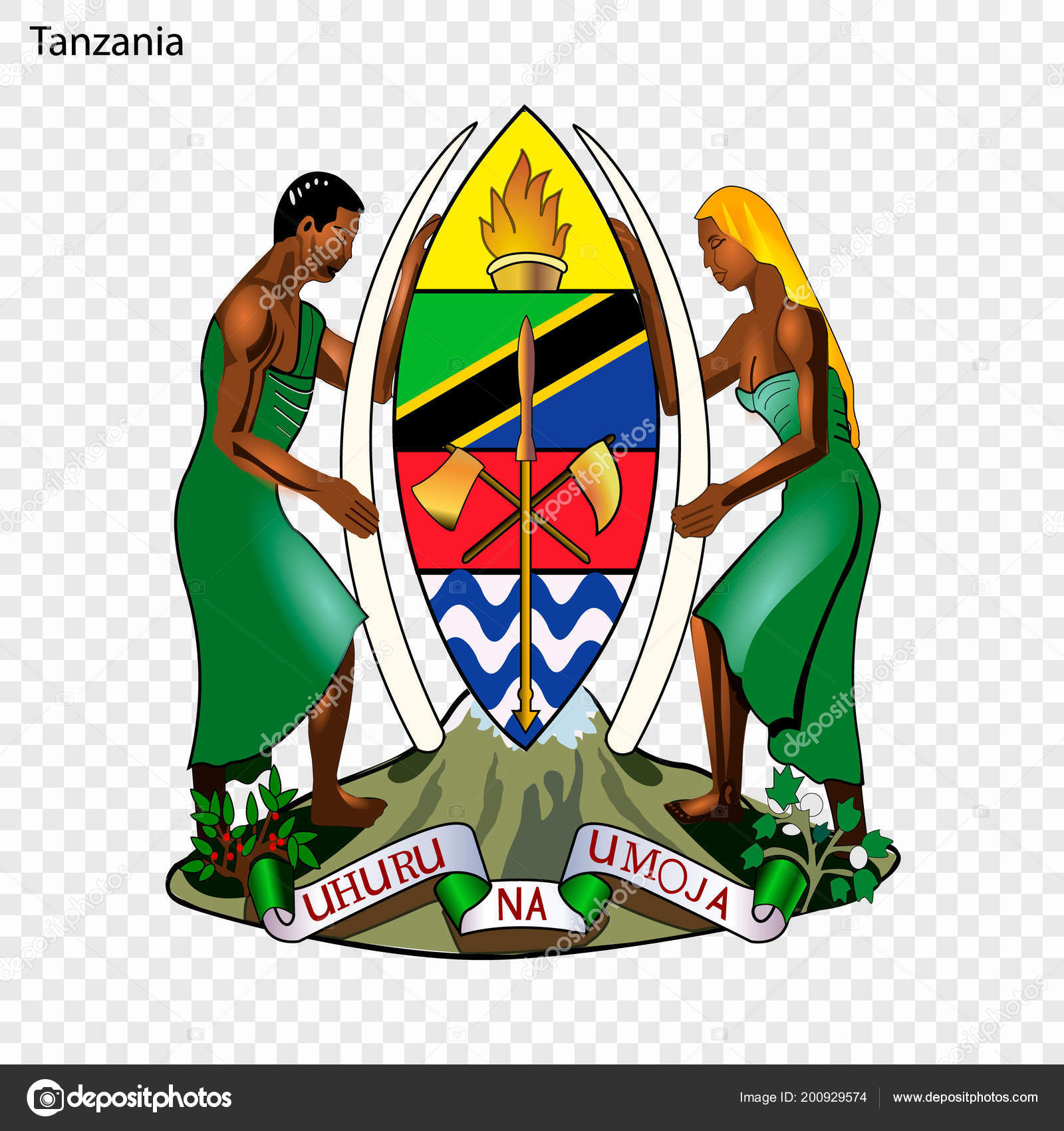 Symbol Tanzanie Státní Znak Stock Vector Od © Grebeshkovmaxim