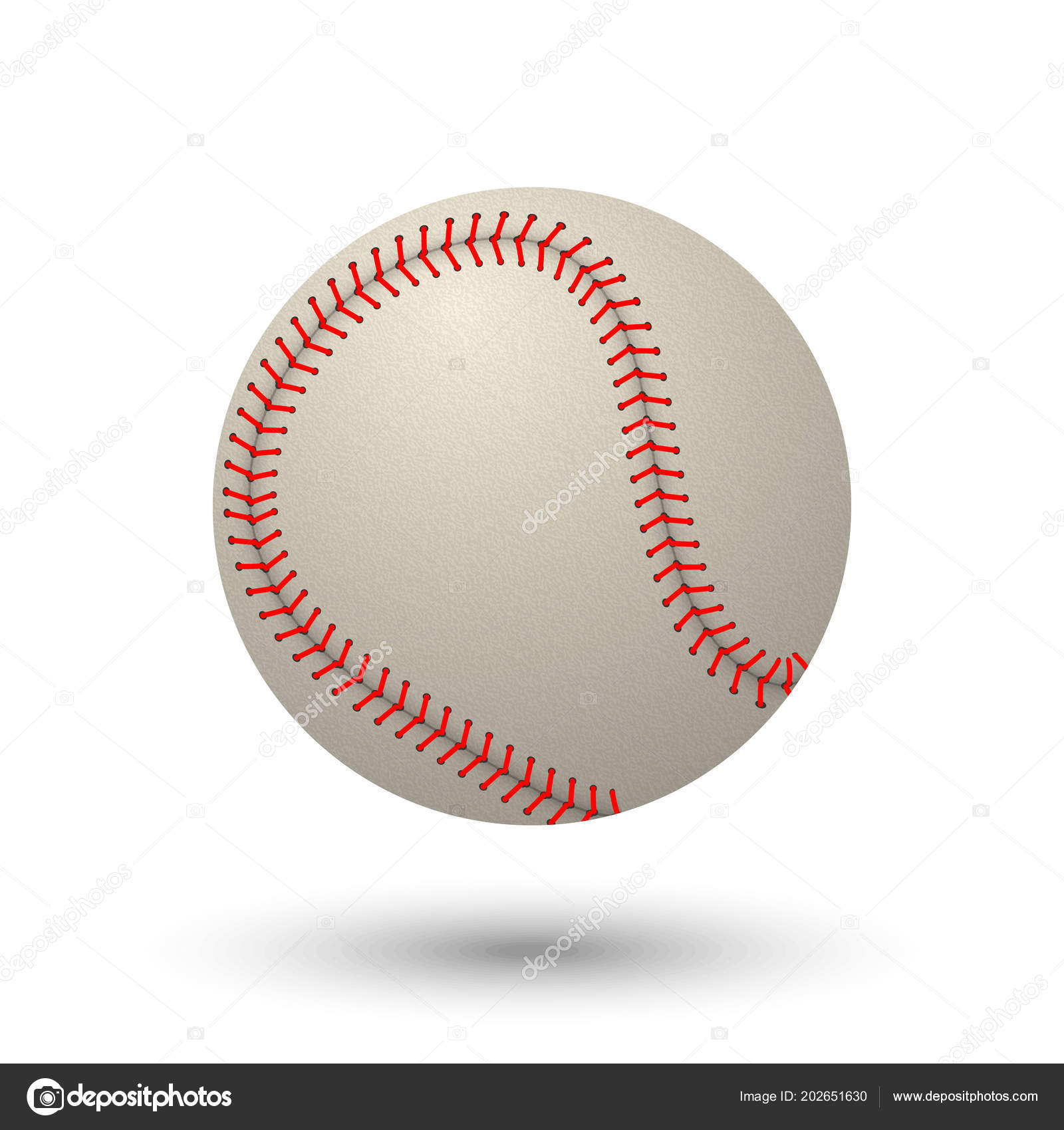 Realistic Baseball Ball Isolated White Background Stock Vector by ...