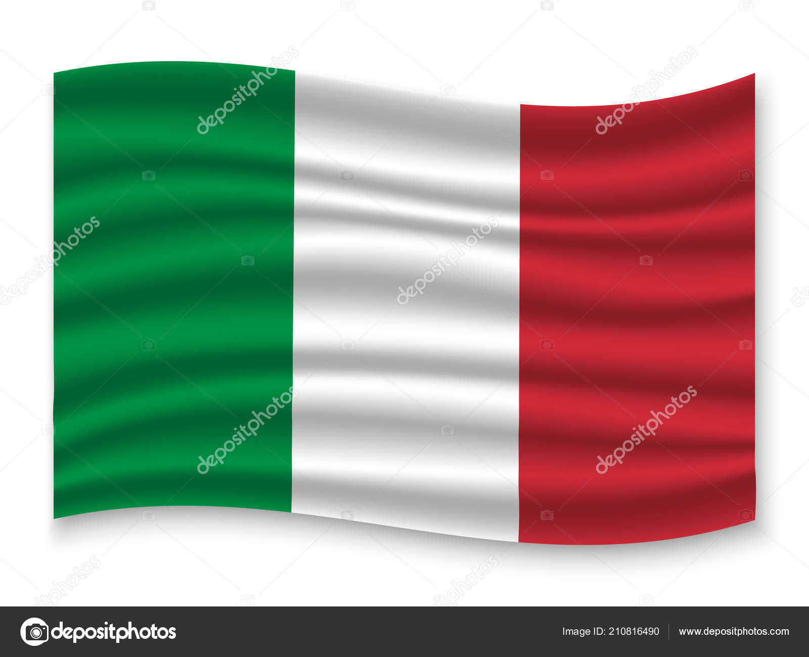 Beautiful Colorful Waving Flag Italy Isolated White Background Vector ...
