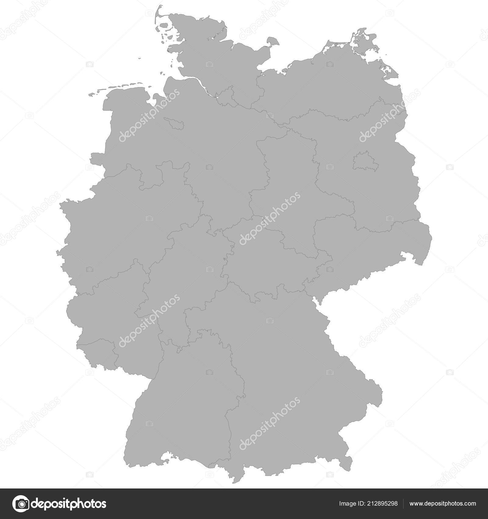 Almanya Yüksek Kaliteli Haritası Bölgeler Beyaz Arka Plan Üzerinde ...