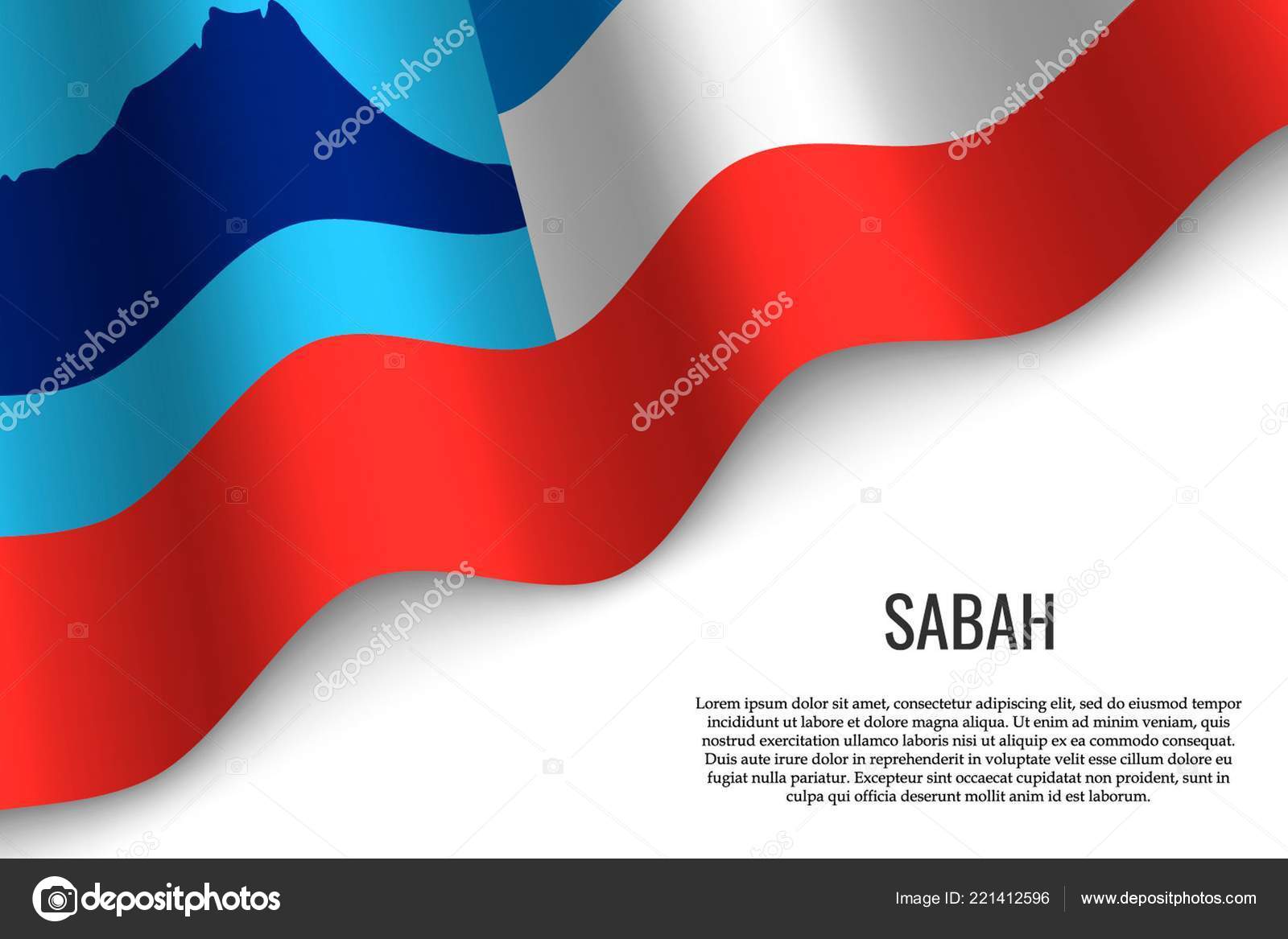 Waving Flag Sabah Region Malaysia Transparent Background Template ...