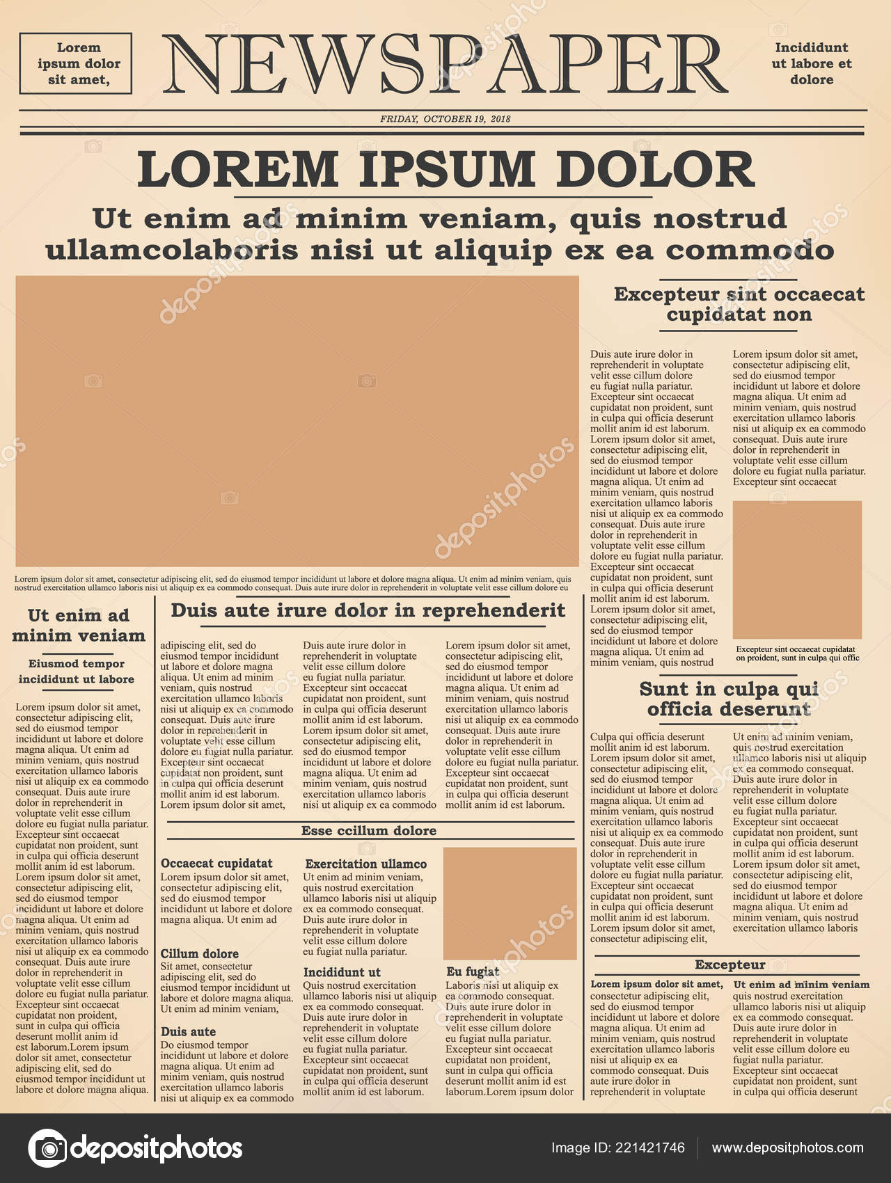 Newspaper Front Page Template