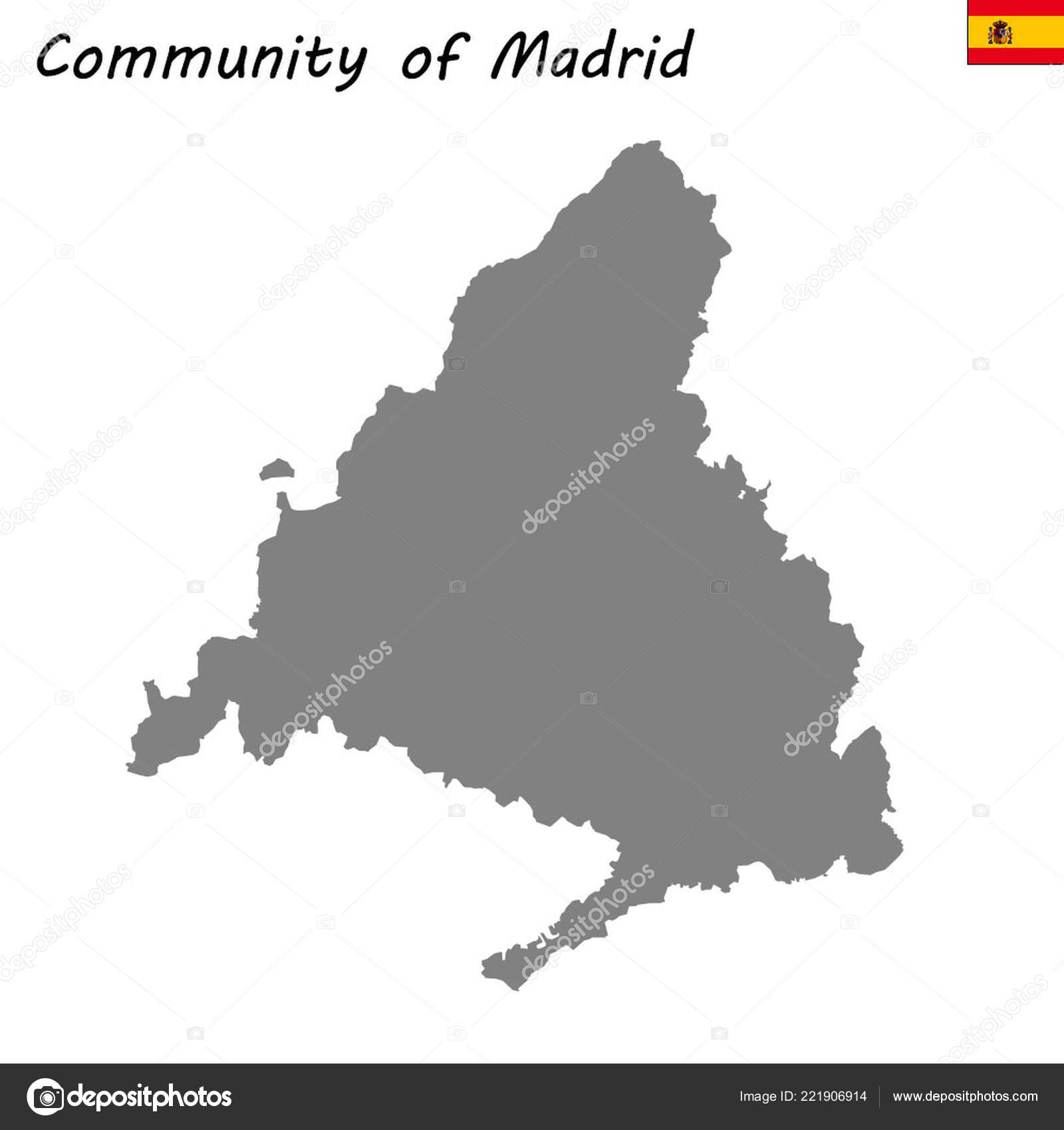 High Quality Map Autonomous Community Spain Community Madrid Stock ...