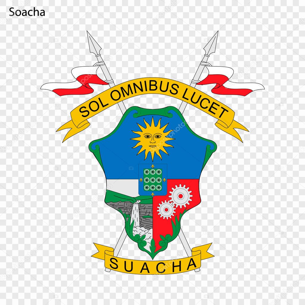Emblema de Soacha. Ciudad de Colombia. Ilustración vectorial 2022