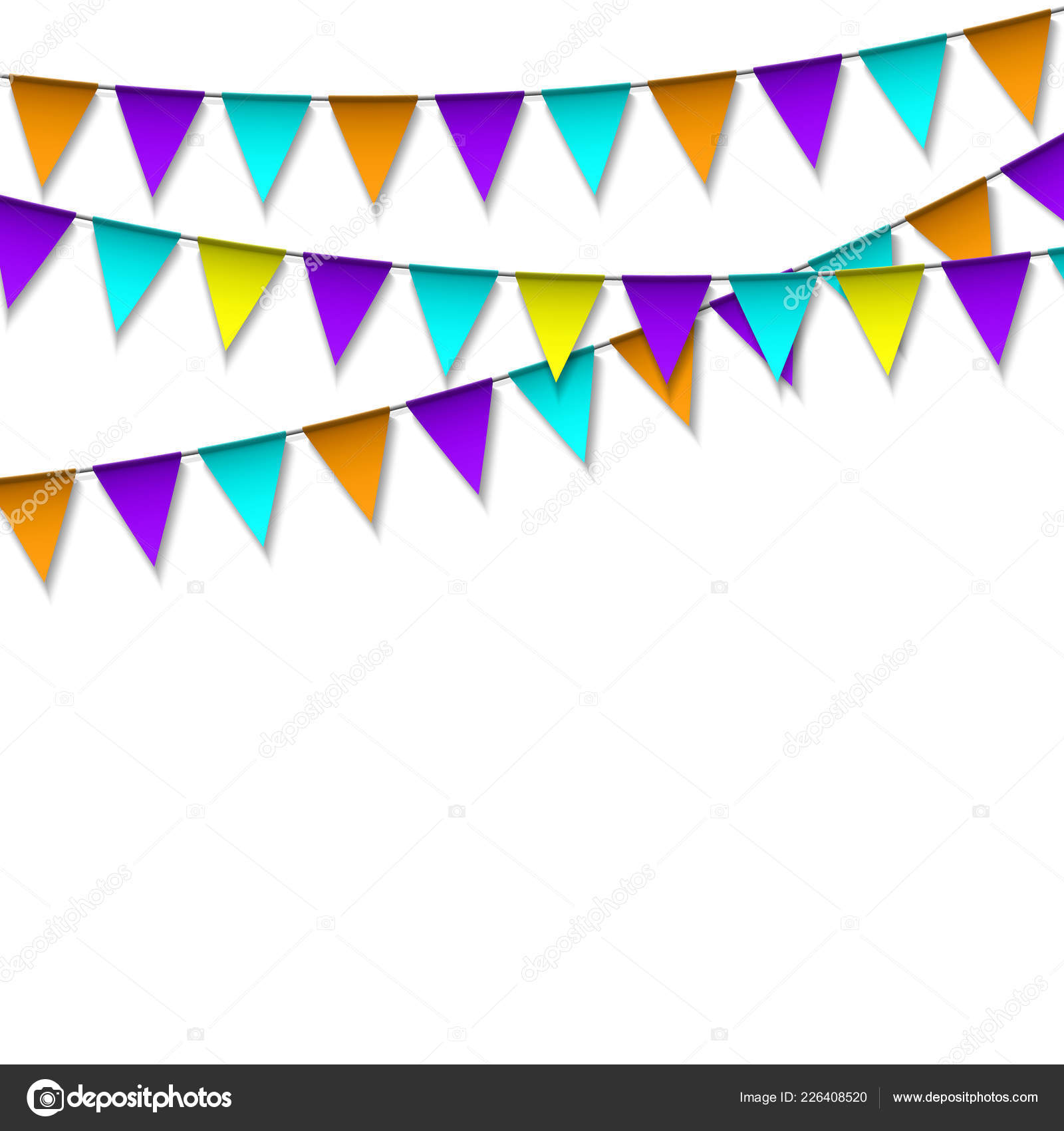 Garland Colorful Pennants Design Celebration Flag Background Stock ...