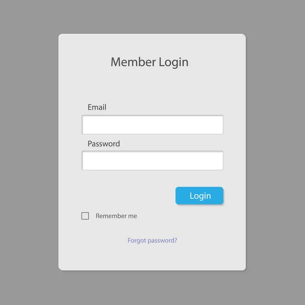 Minimal white login form design template Stock Vector Image by ...