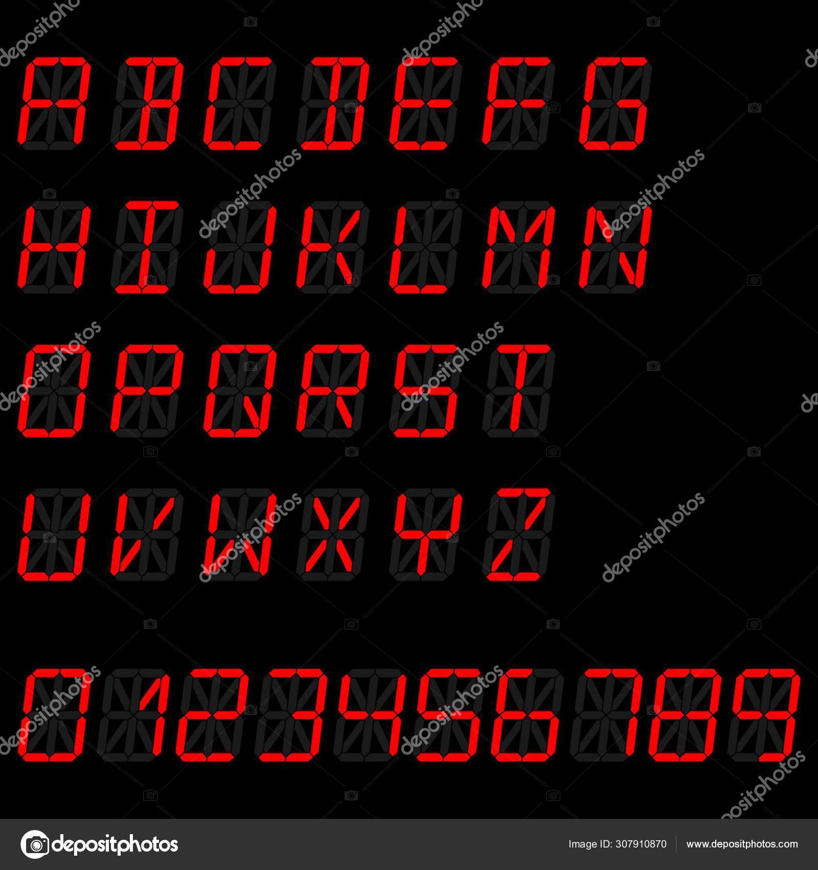 Digital font sign. Retro alphabet ⬇ Vector Image by © grebeshkovmaxim ...