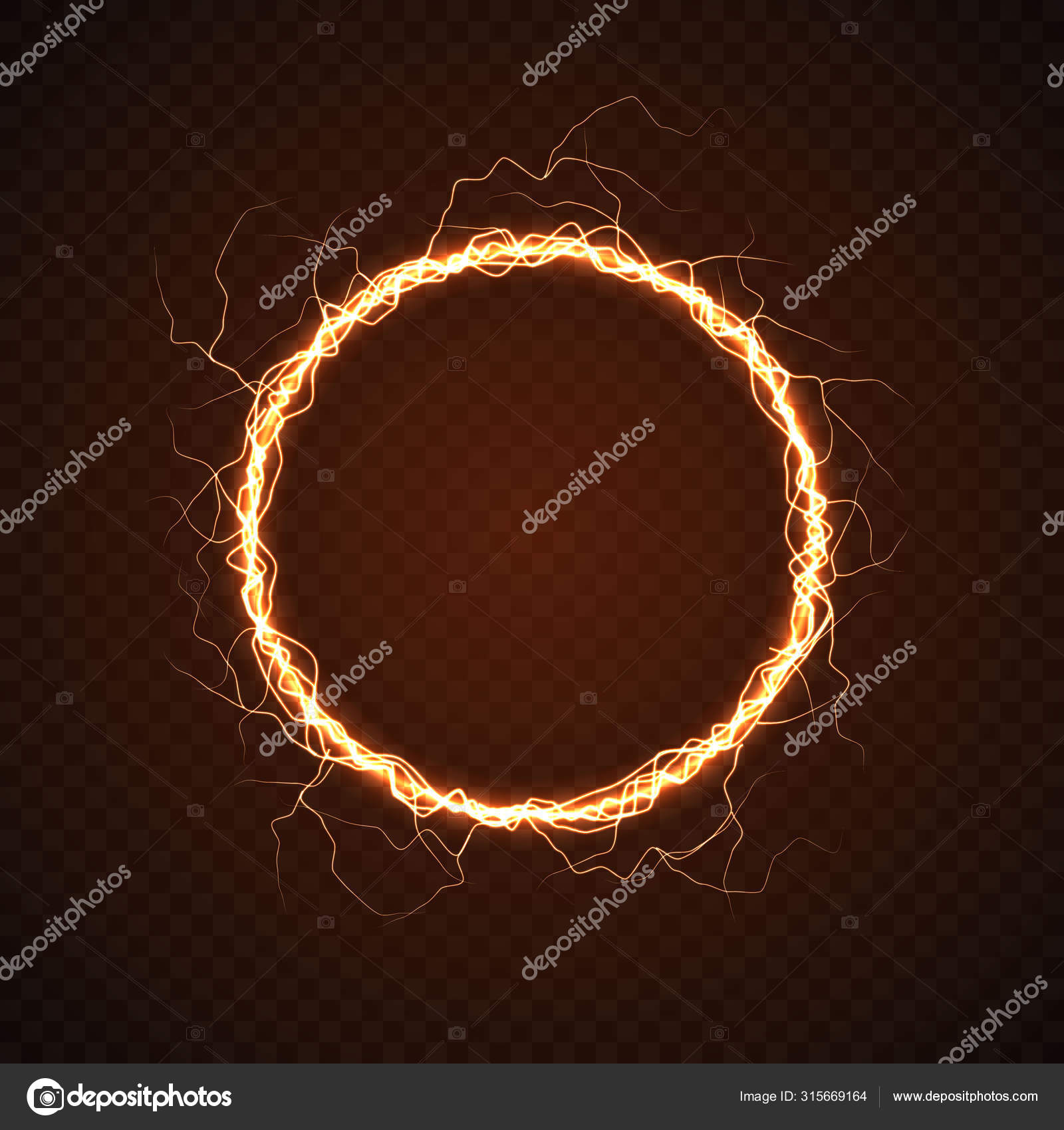 Electric circle with lightning effect. Stock Vector Image by ...