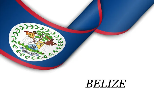 Ribbon Flag Belize Celebration Background Template Stock Vector by ...
