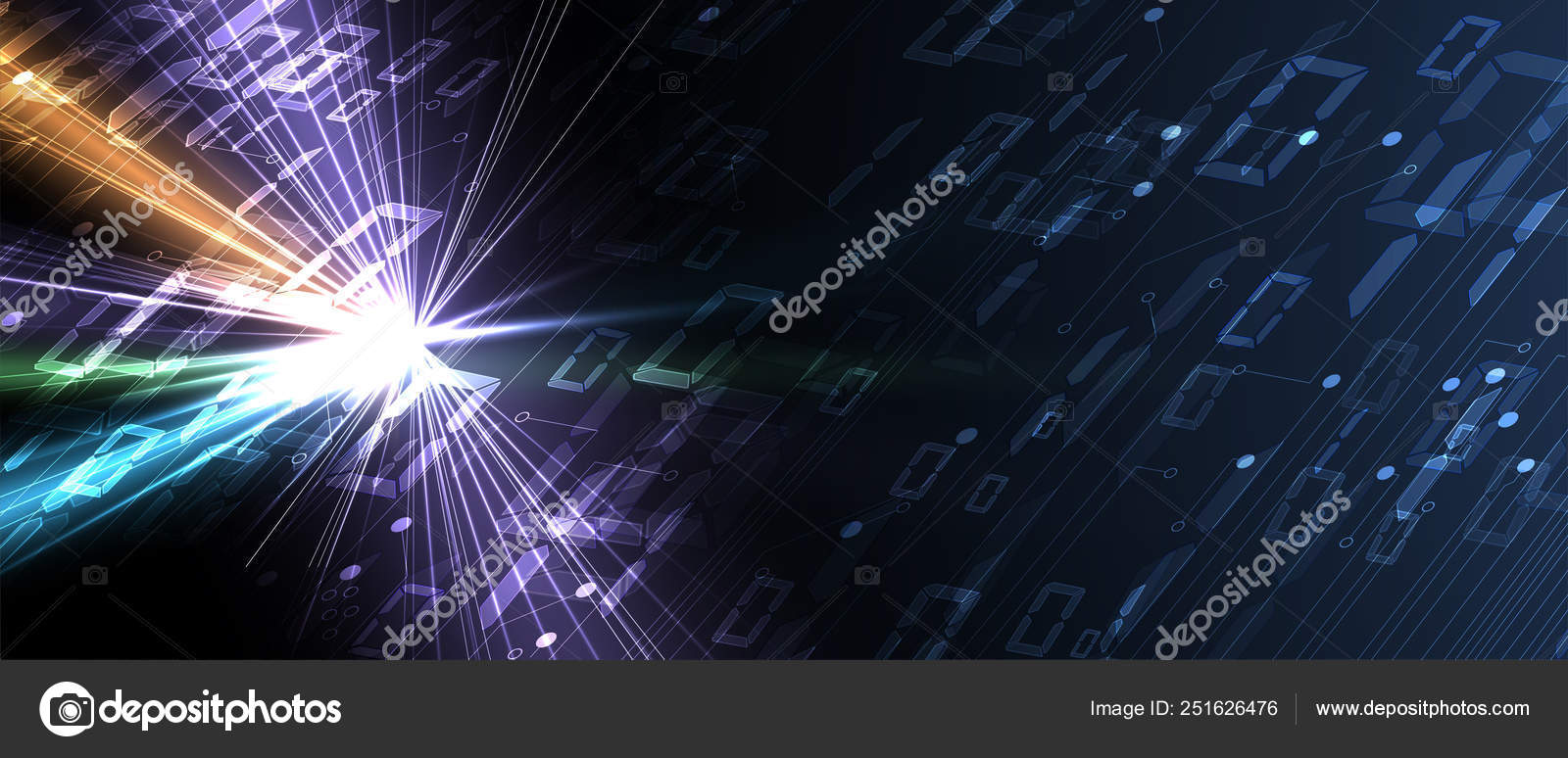 Bytes Of Binary Code Run Through Network Abstract Futuristic Te Stock Vector By ©vska 251626476