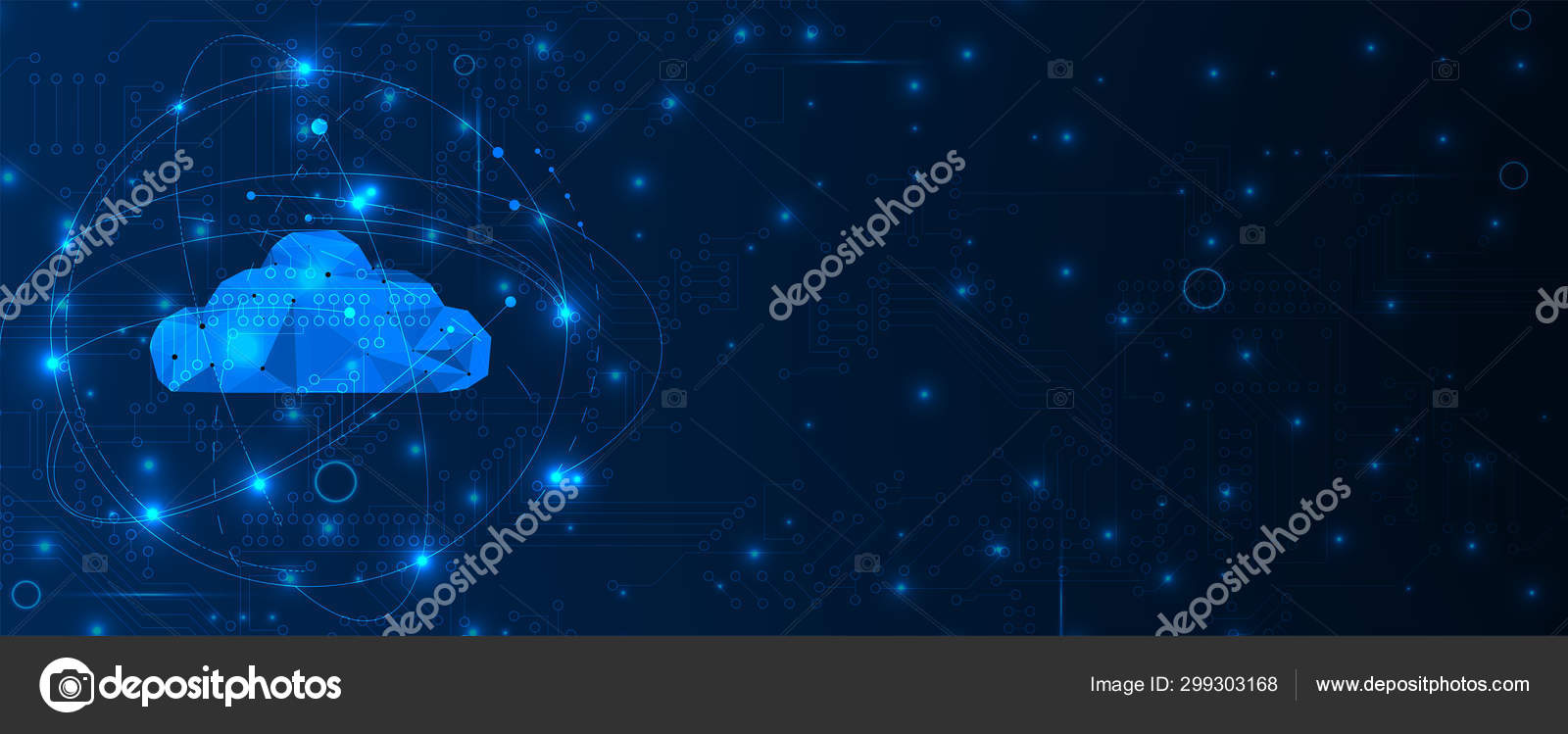 Cloud technology. Integrated digital web concept background Stock ...