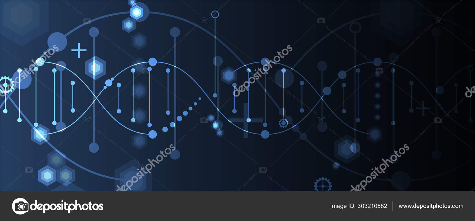 Abstract DNA technology. Science medical concept. Futuristic bac Stock ...