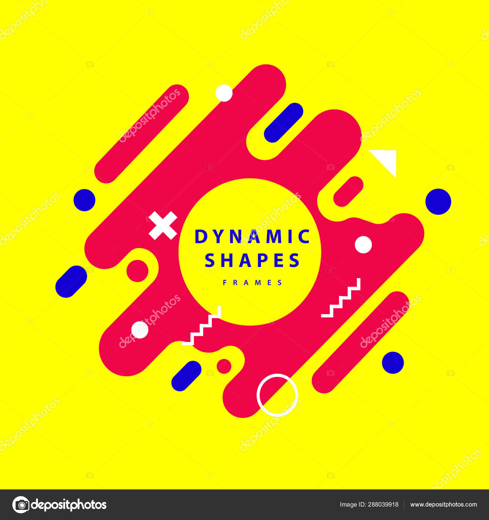 Abstract flat dynamic frames background with trendy shapes Stock Vector ...
