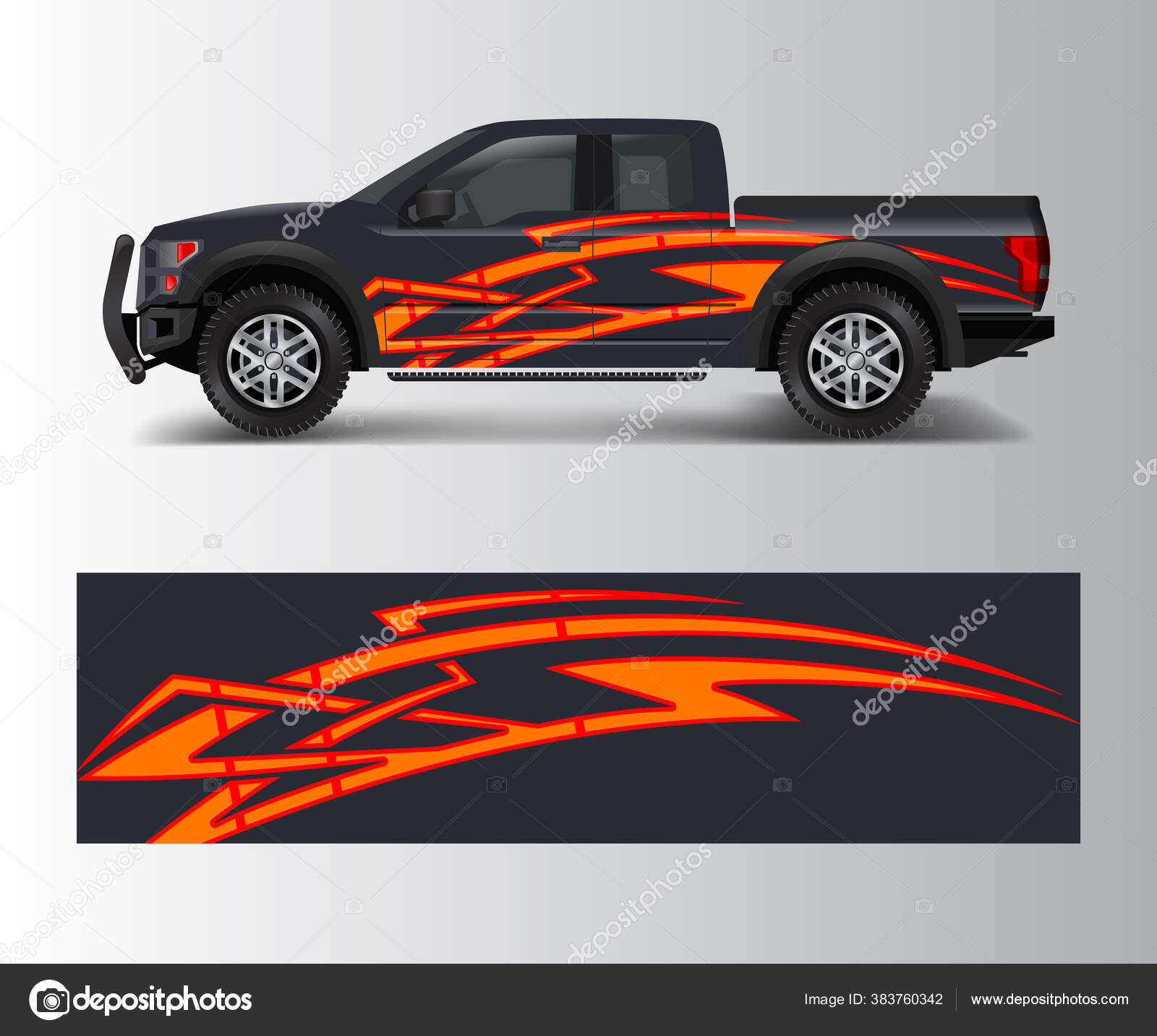 Pickup Truck Graphic Vector Abstract Shape Grunge Design Vehicle Vinyl ...