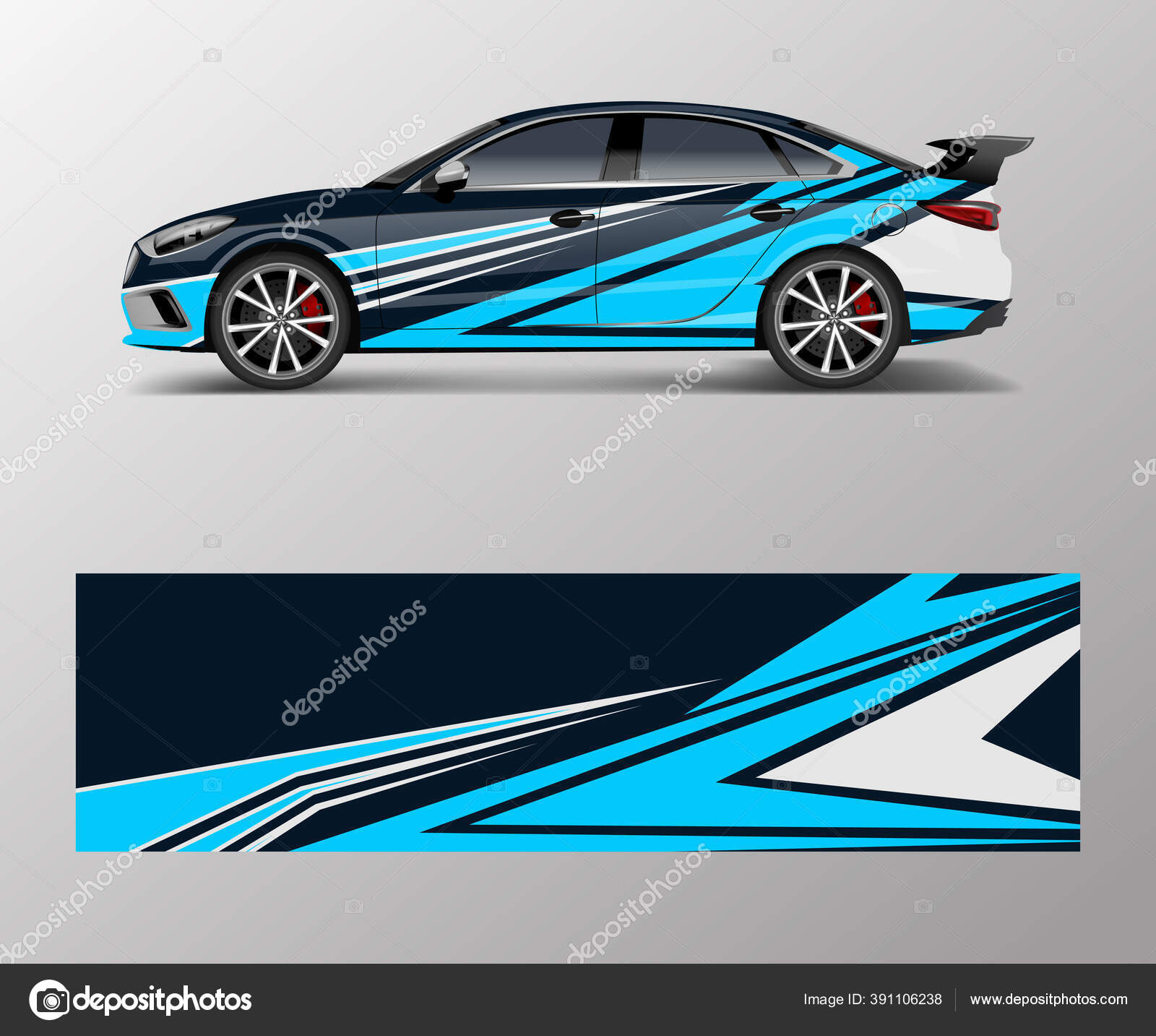 Franja Moderna Para Envoltura Coches Carreras Pegatina Vector Diseño ...