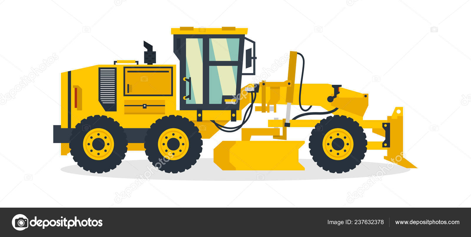 Motor grader, commercial vehicles, construction equipment. Vector ...