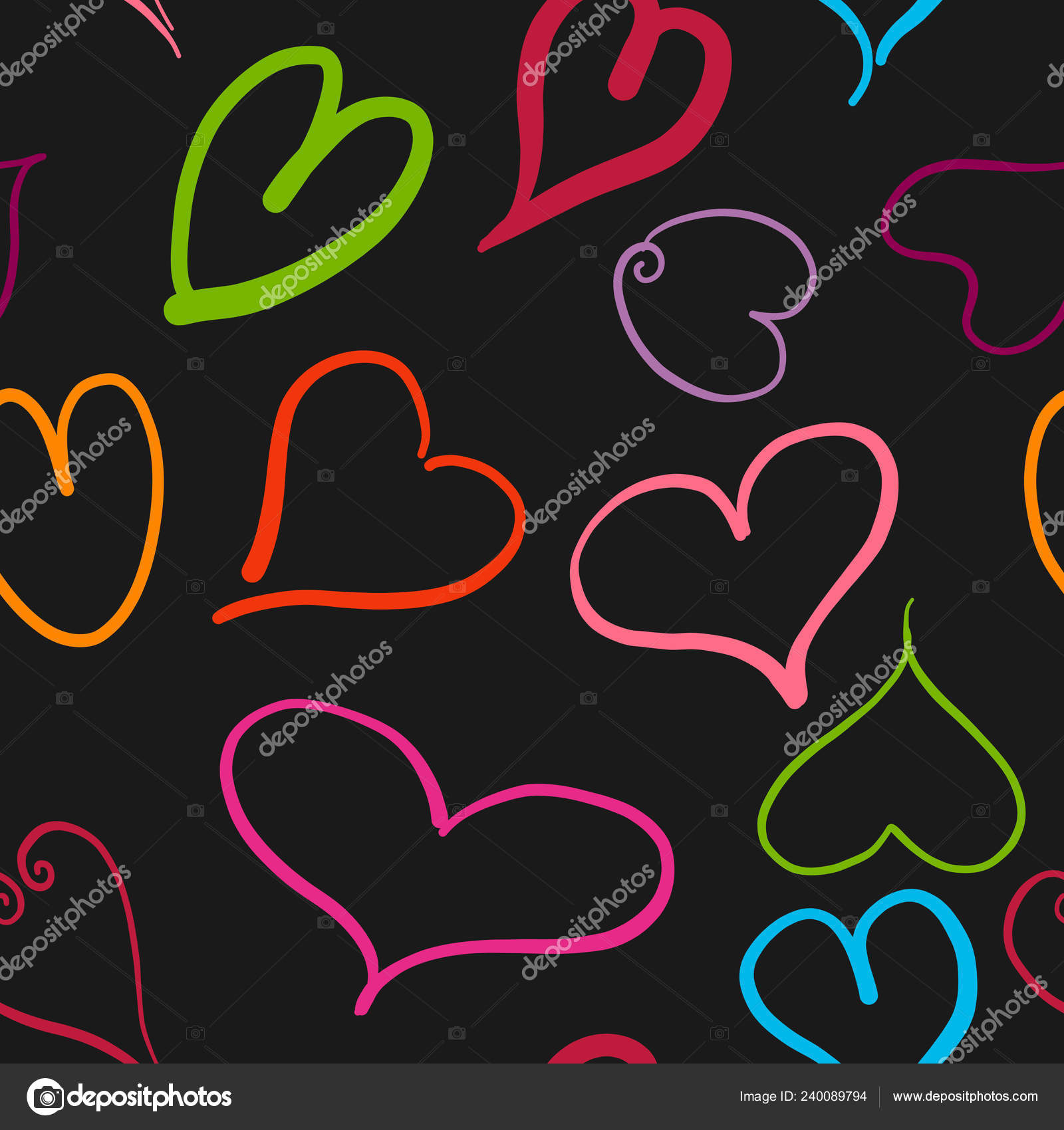 Abstract Colorful Hearts
