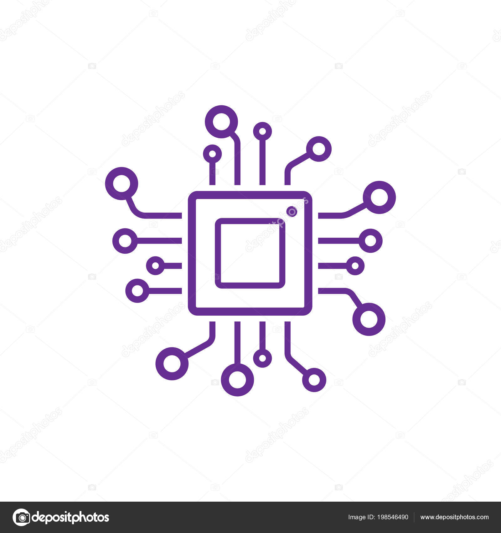Vector De Icono De Cpu