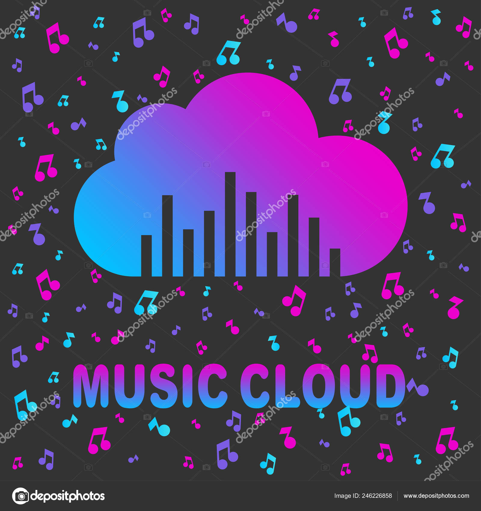 Cloud Music, Cloud Logo, Vector Logo Template. Streaming. Cloud Music ...