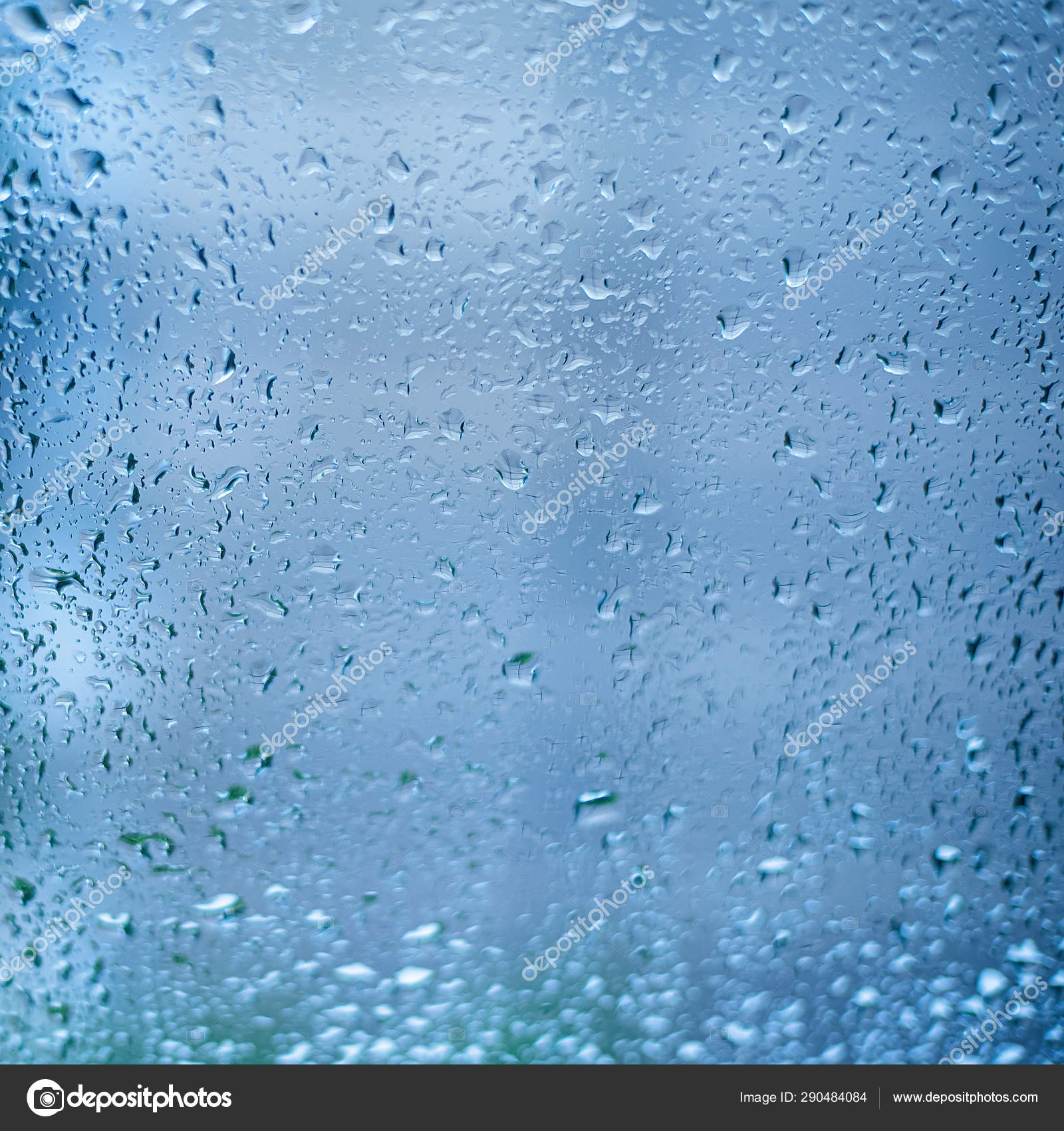 Drops Rain Wet Window Glass Close Stock Photo by ©serenko_nata 290484084
