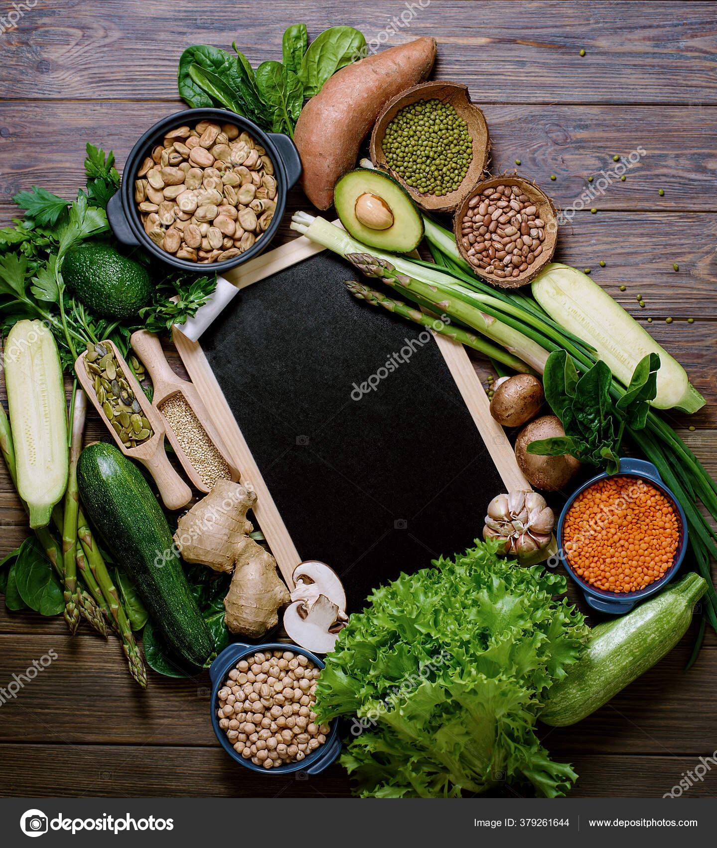 Legumes Lentils Chikpea Beans Assortmen Top View Composition Different ...