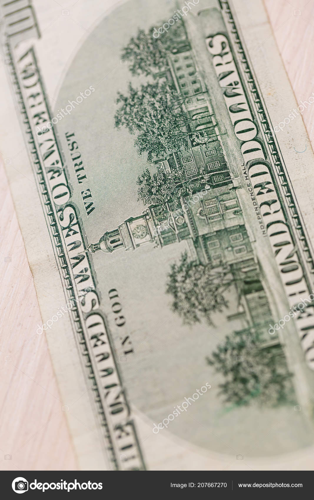 Reverse Sides Dollars Old Model Macro Detail Back One Hundred Stock ...