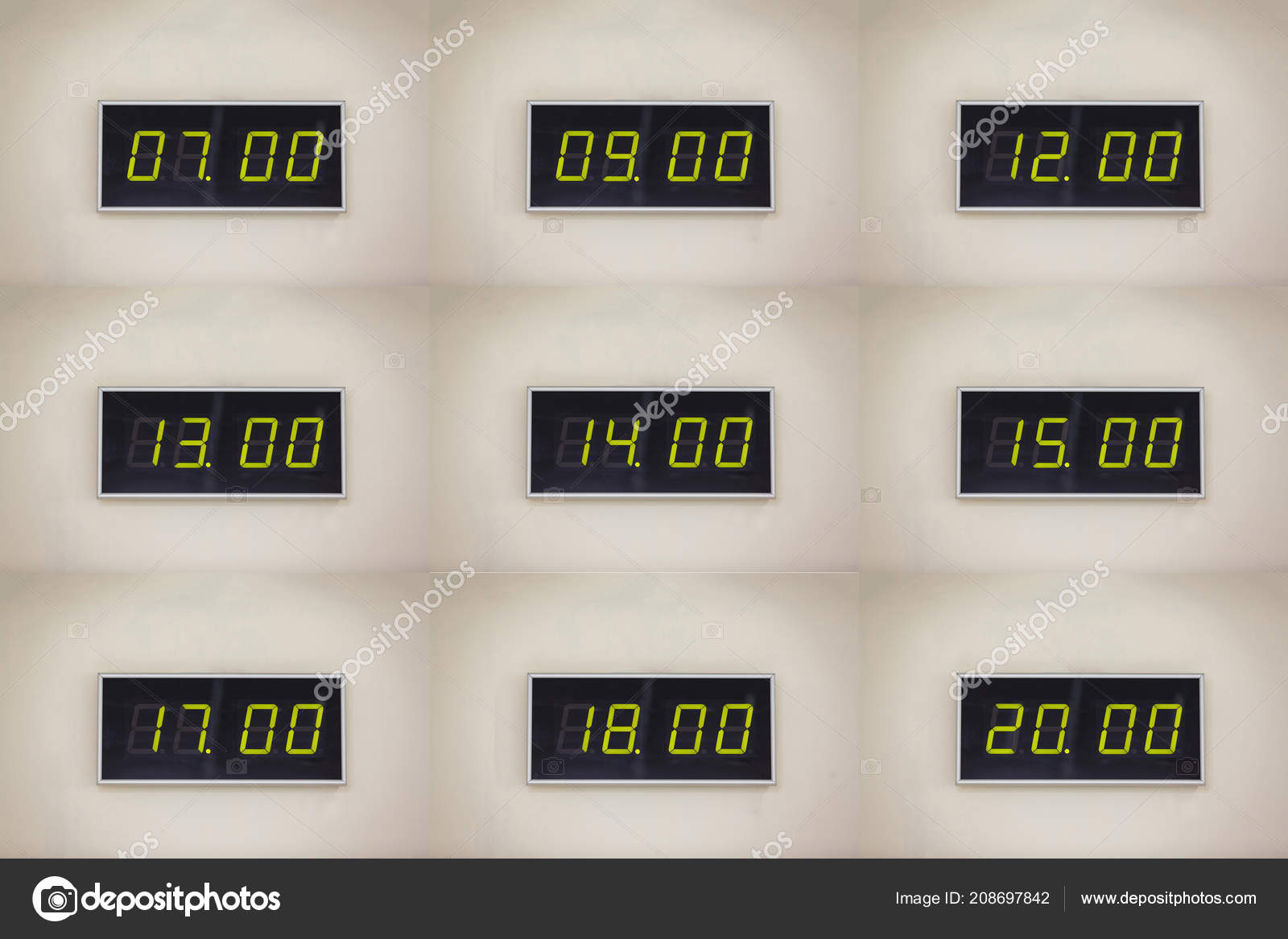 Times Vintage Digital Clocks Set Stock Photo by ©sinenkiy 208697842