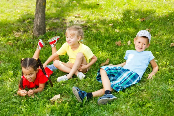 Happy Children Grass Stock Photo by ©sinenkiy 225468248