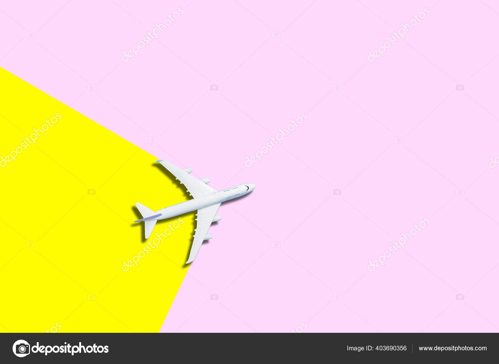 Model Plane Airplane Pastel Color Background Flat Lay Design Rendering ...