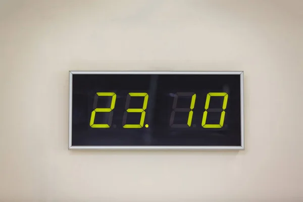 Black Digital Clock White Background Showing Time Hours Minutes — Stock ...