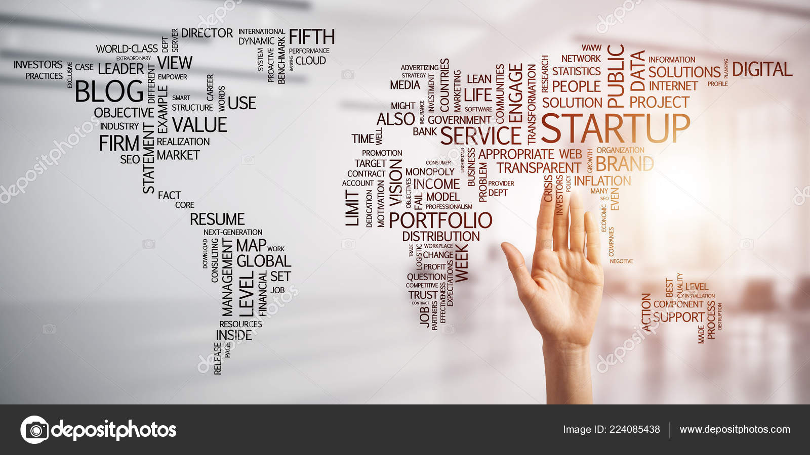 Close Businesswoman Hand Touching Global Business Concept Screen ... Close Businesswoman Hand Touching Global Business Concept Screen ...