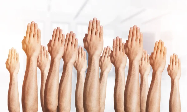 Raised hands Stock Photos, Royalty Free Raised hands Images | Depositphotos