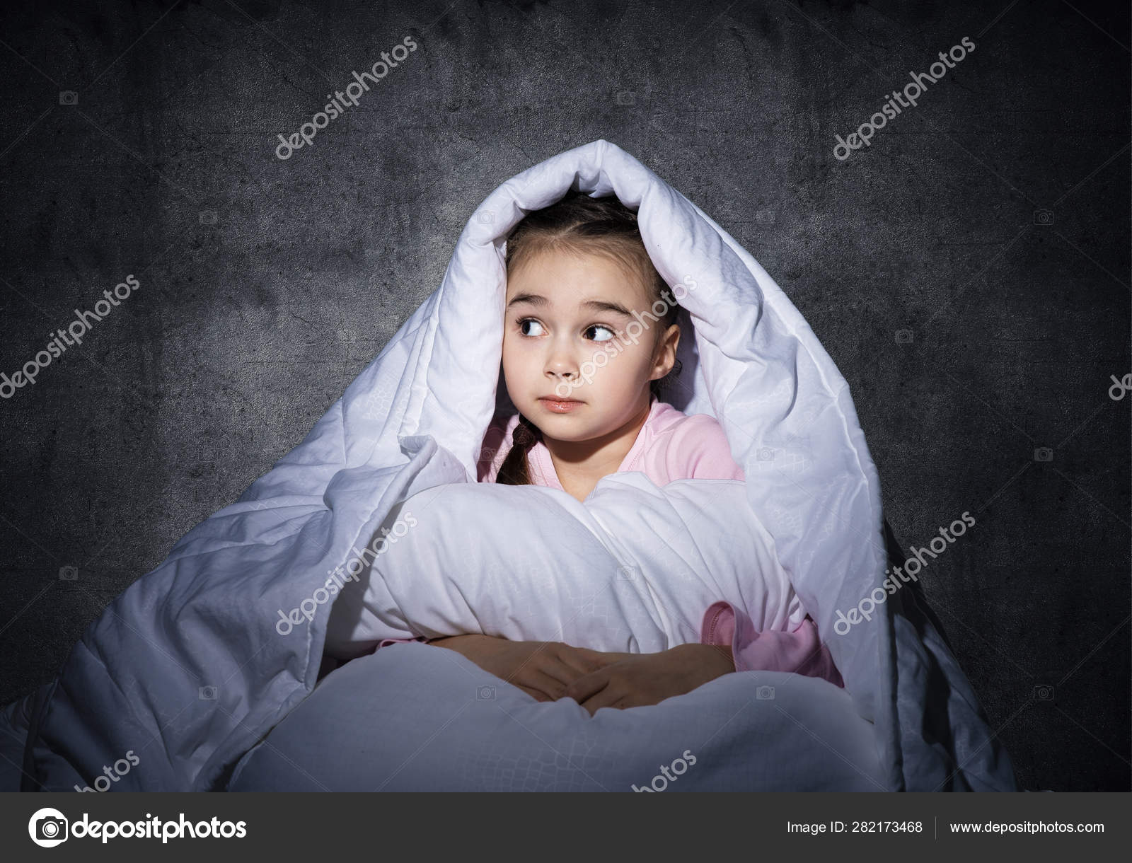 Scared Little Girl Hiding