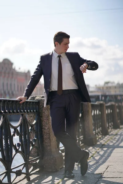 Young Man Black Business Suit White Shirt Tie Stock Photo by ©agnadevi ...