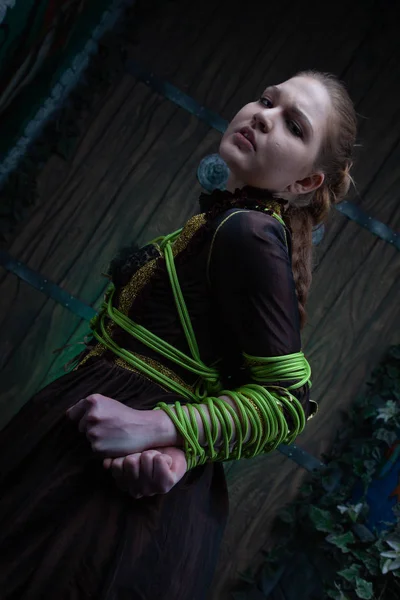 Charming Unfortunate Victim Woman Historical Dress Bound Tormented ...