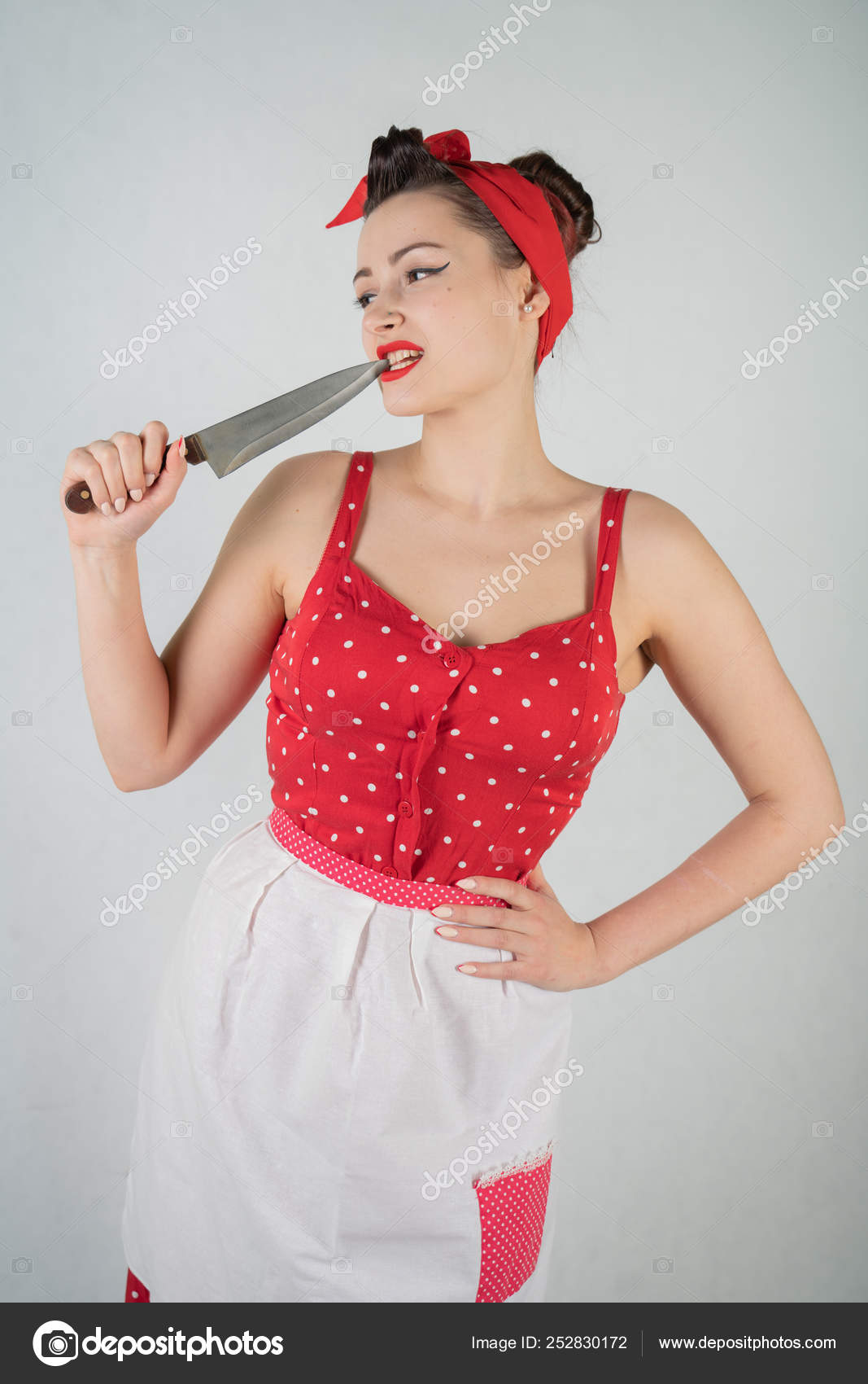 Pin Up Girl On Knife