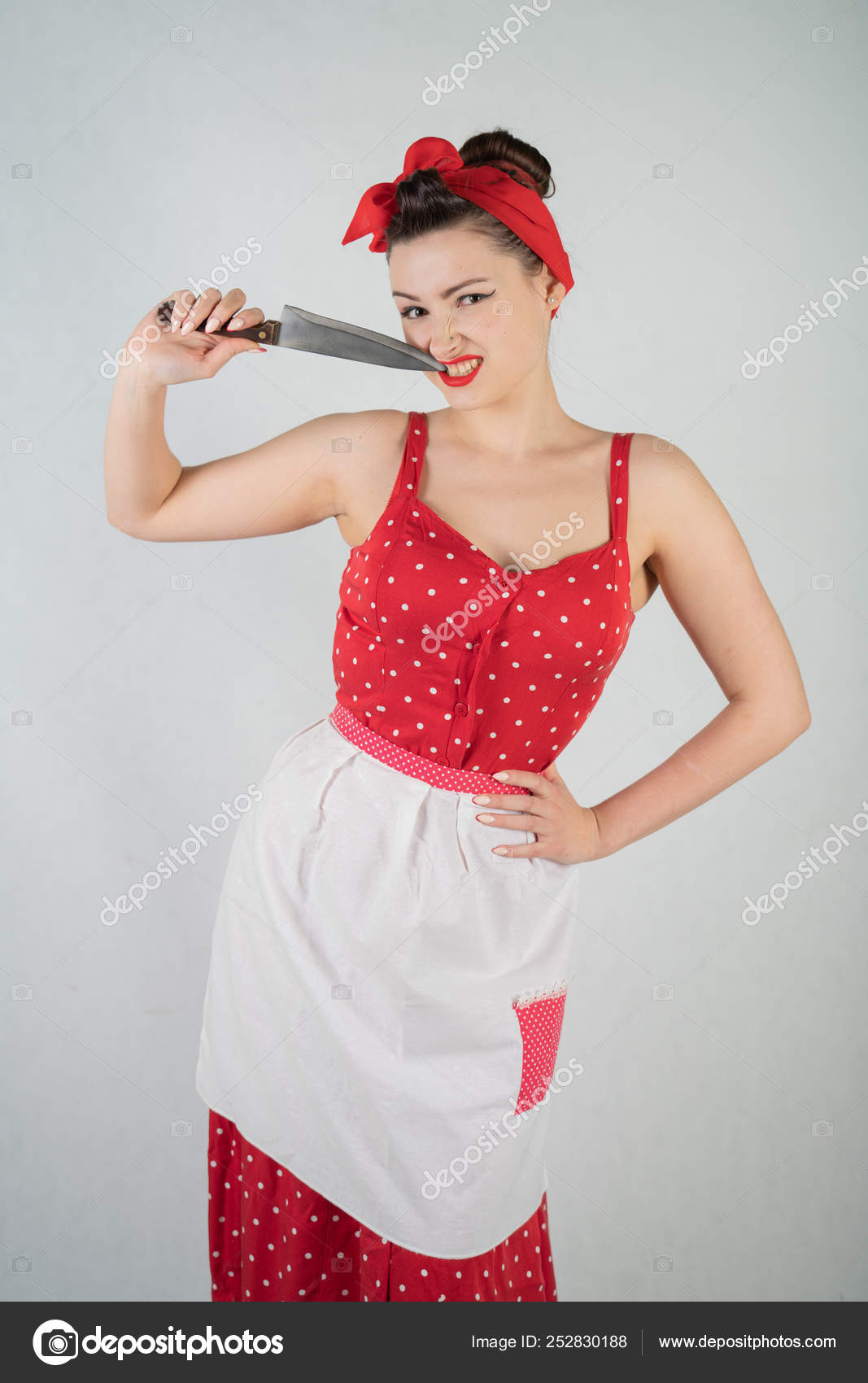 Pin Up Girl On Knife