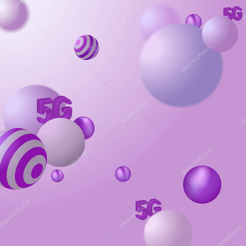 5G. Tecnología de Internet. Banner o Landing Page. Ilustración realista. Efectos 3d. Tecnología ...