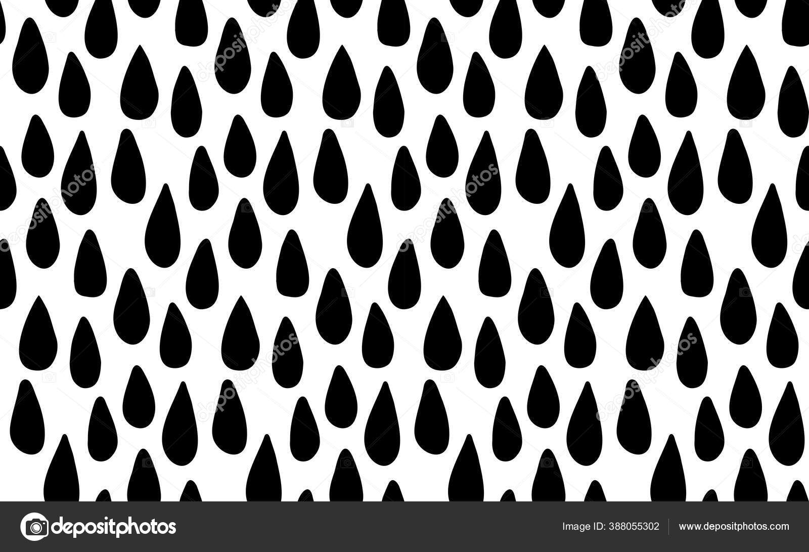 Black Drops Pattern Seamless Texture Hand Drawn Spots Drops Monochrome ...