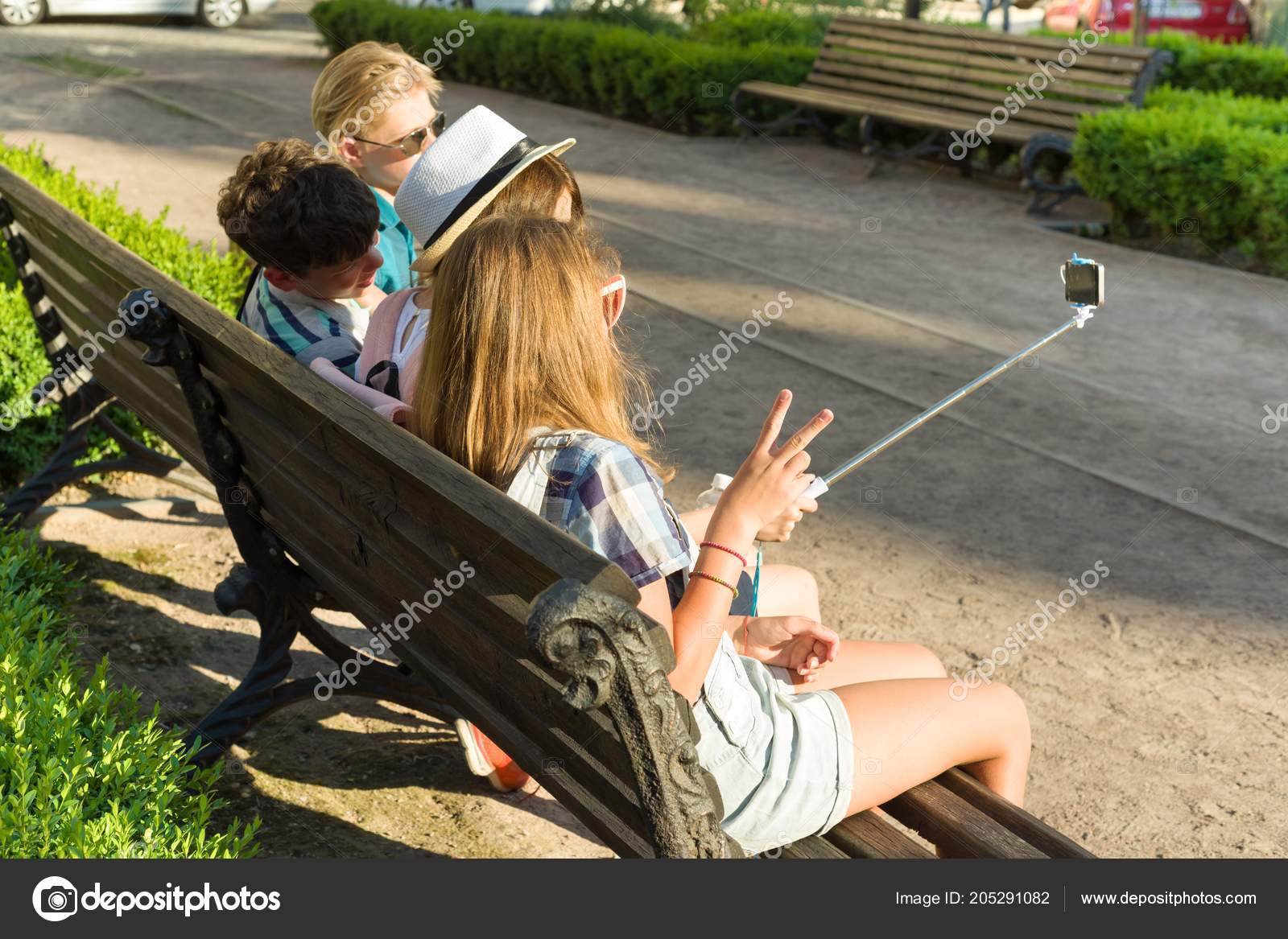 Group Youth Having Fun Together Outdoors Urban Background Summer ...