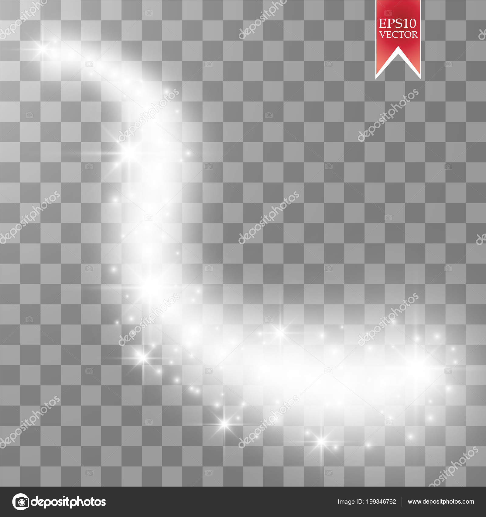 Magic Glowing Spark Swirl Trail Effect Isolated Transparent Background ...