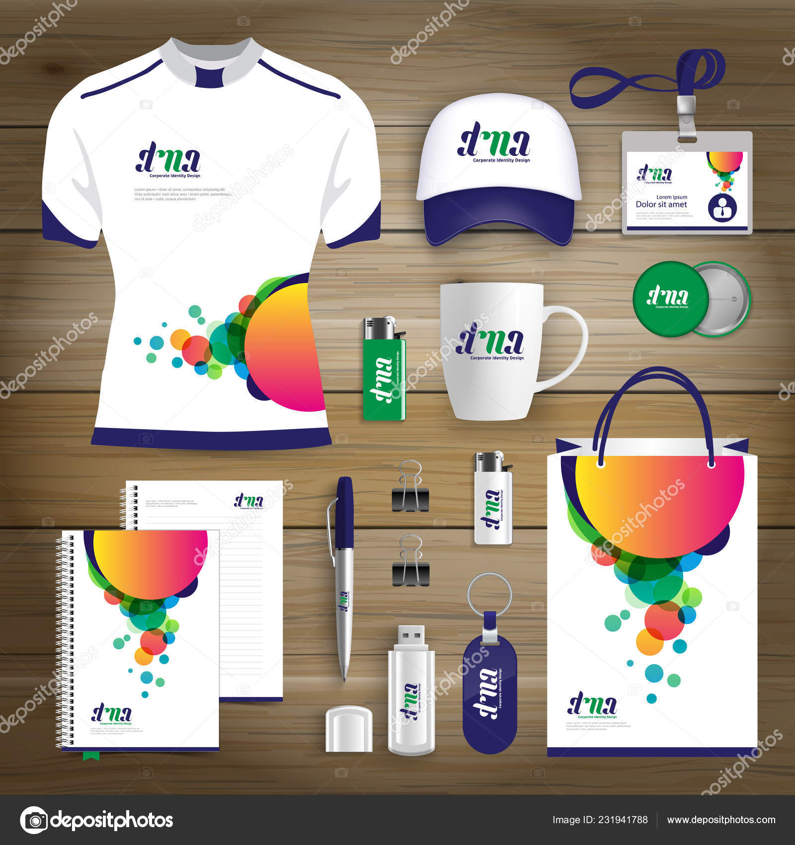 Gift Items Business Corporate Identity Vector Abstract Color ...