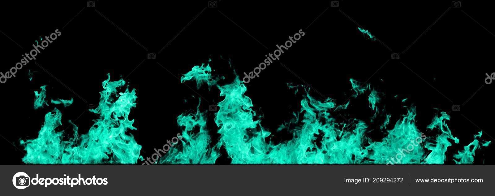 Blue And Green Flames Background