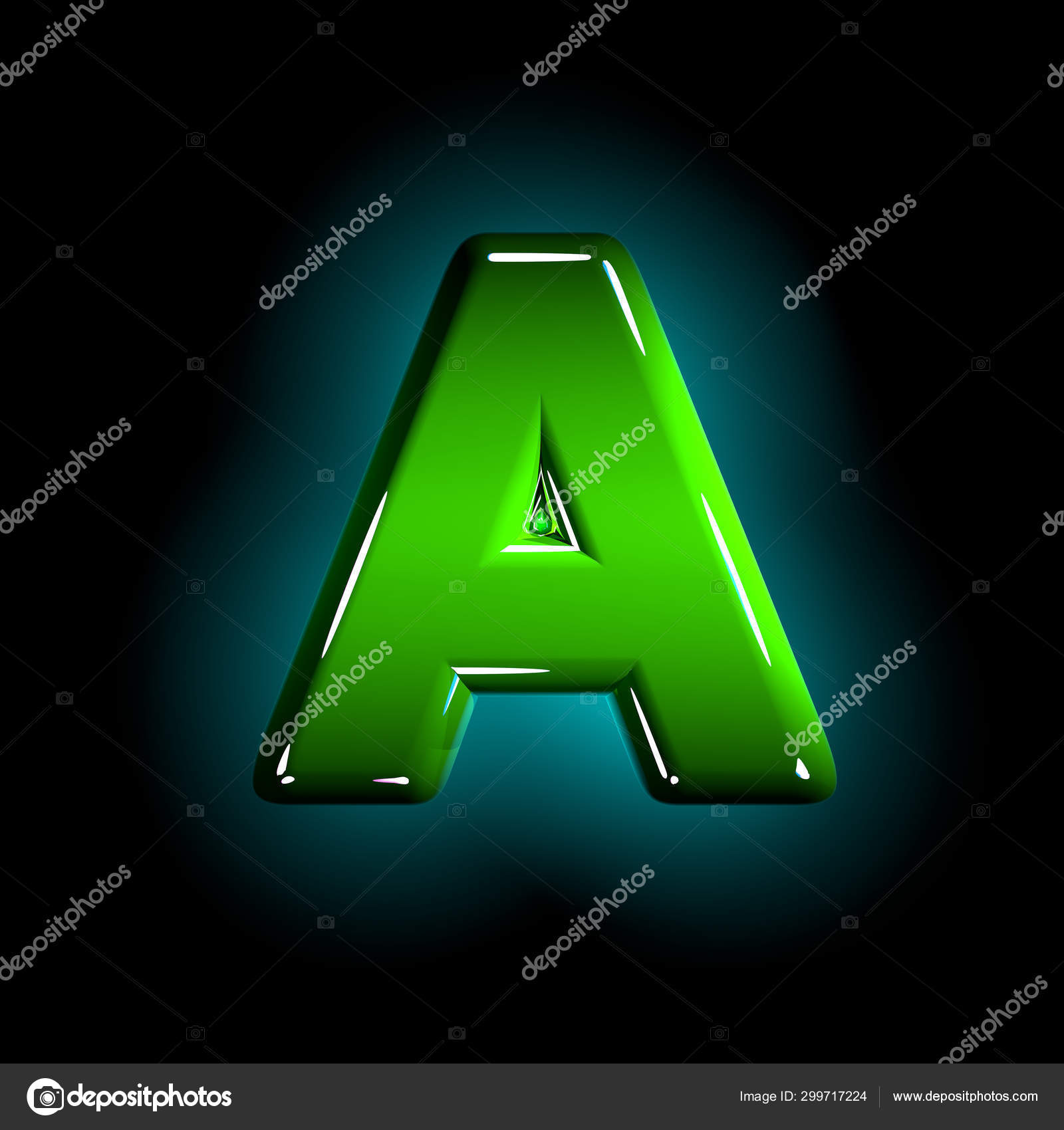 Lime Green Letter A