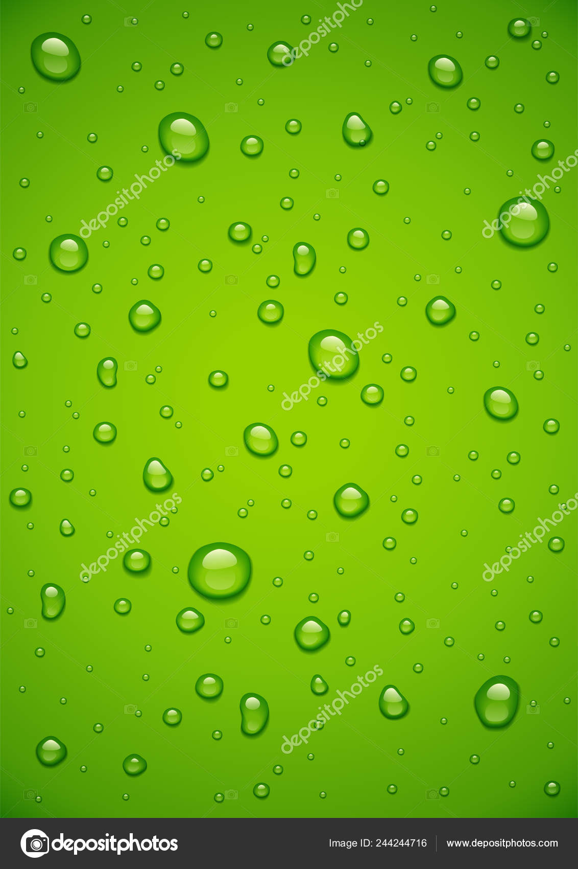 Water drop at green background. Vector illustration. Stock Vector Image ...
