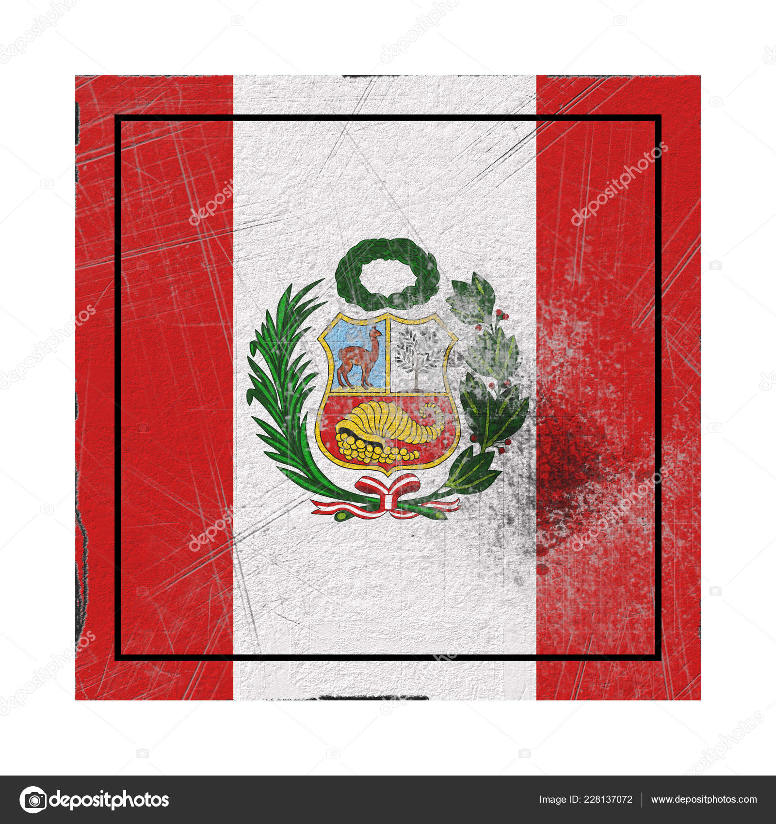 Rendering Old Peru Flag Concrete Square — Stock Photo © erllre #228137072